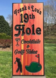 Golf Signs and Designs Golfer Engraved Custom Wooden Sign