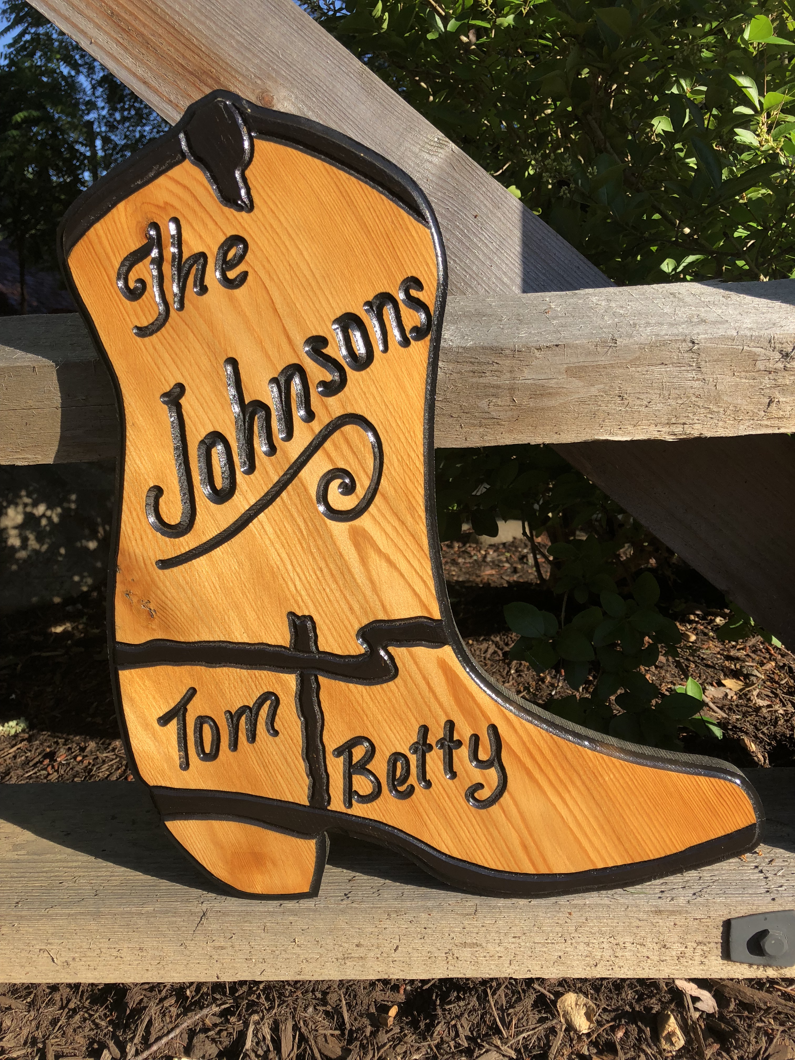 Cowboy Boot Shaped Sign | Custom Personalization Gifts for Cowboy Lovers
