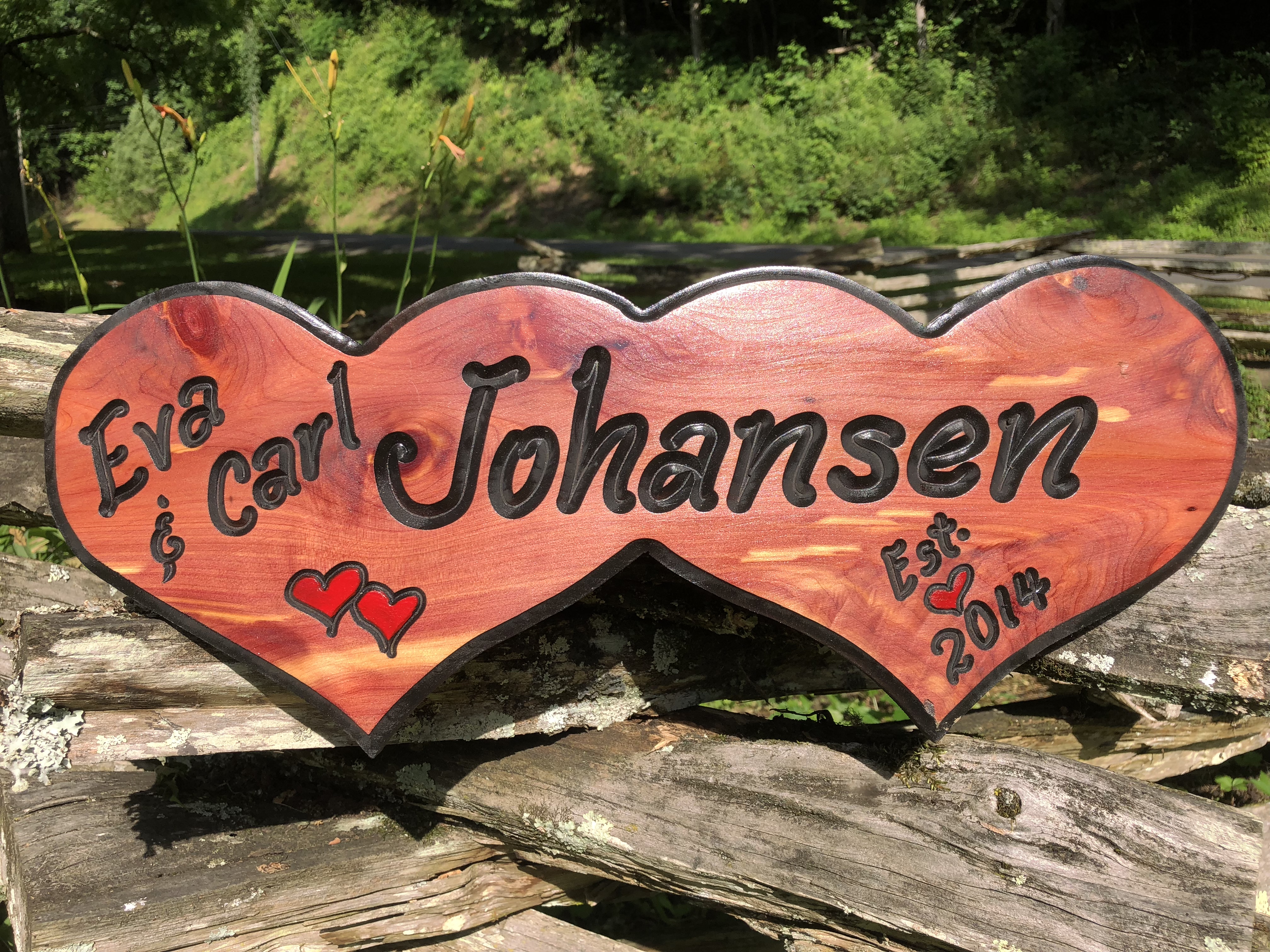 Custom Cedar Sign | Heart Shaped Signs Gift for Him, Gift for Her ...