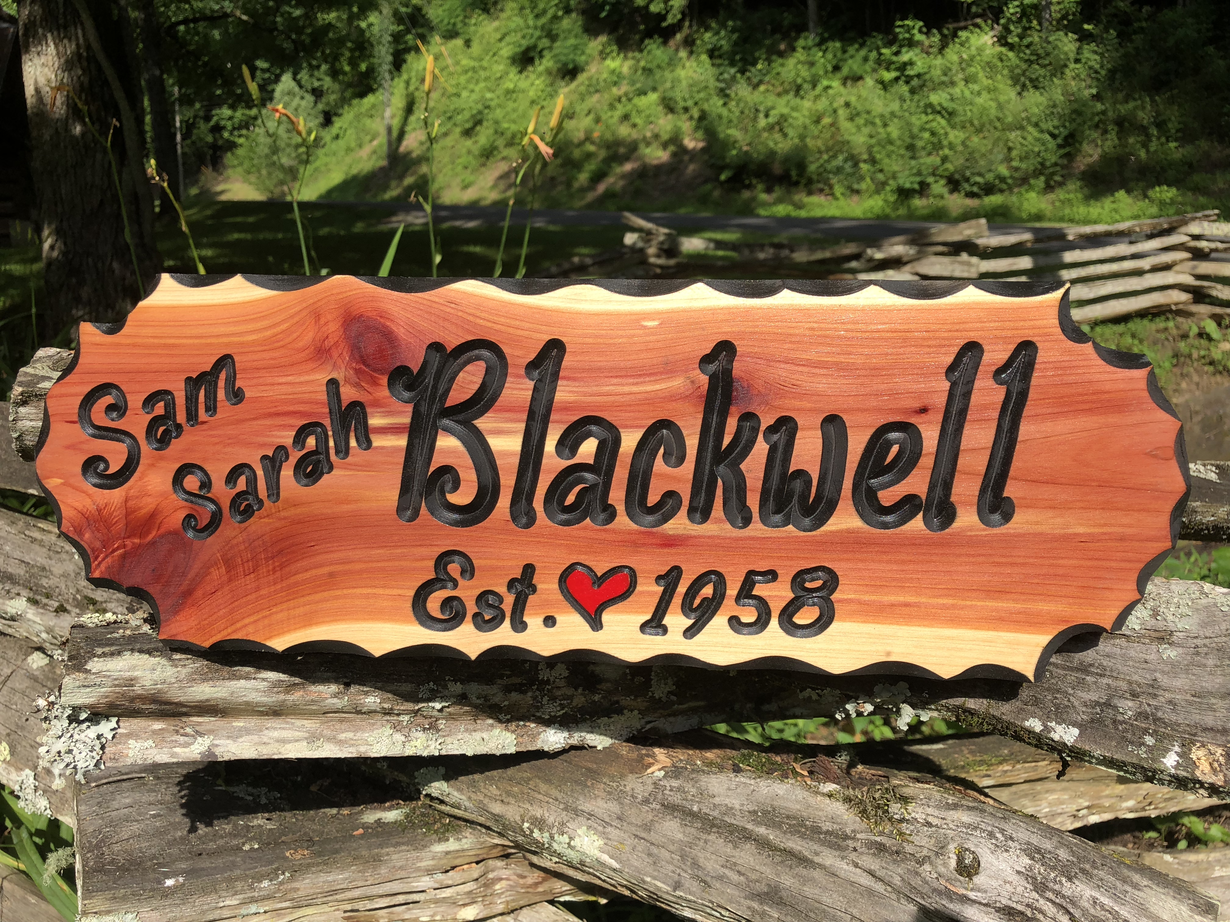Sam & Sarah Wood Sign - Wood Signs of Gatlinburg Woodworking Sign Shop ...