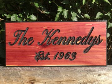 Simply Elegant Custom Engraved Wood Sign (Kennedy) - Wood Signs of ...