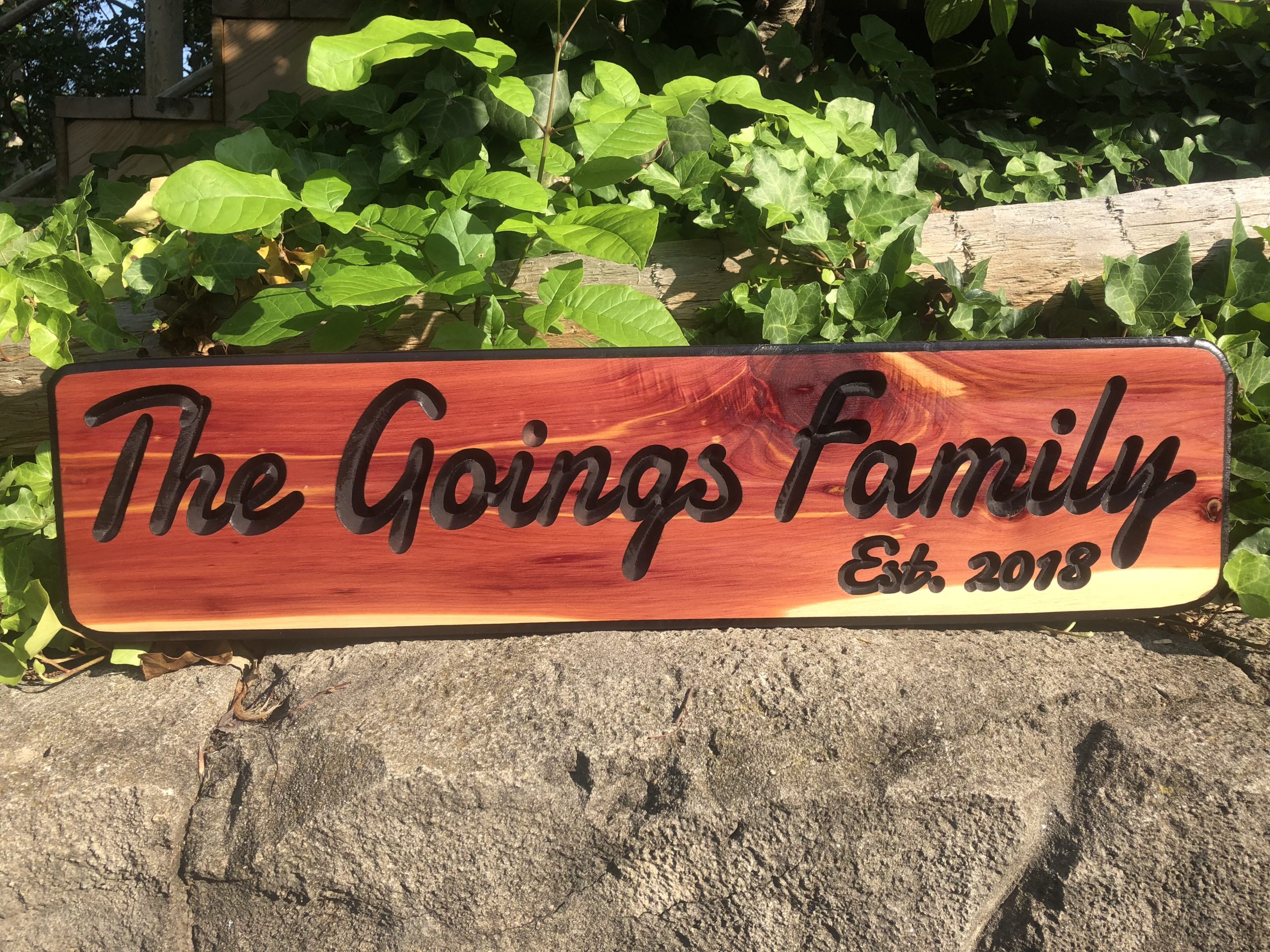 Personalized Family Name Cedar Signs Custom Wooden Home Name Sign